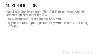 IGCSE REVISION - PEACE TREATIES: THE PEACE SETTLEMENT | PPTX