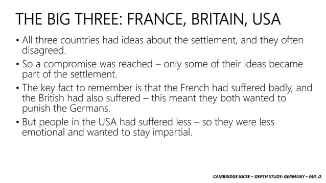 IGCSE REVISION - PEACE TREATIES: THE PEACE SETTLEMENT | PPTX | Death ...
