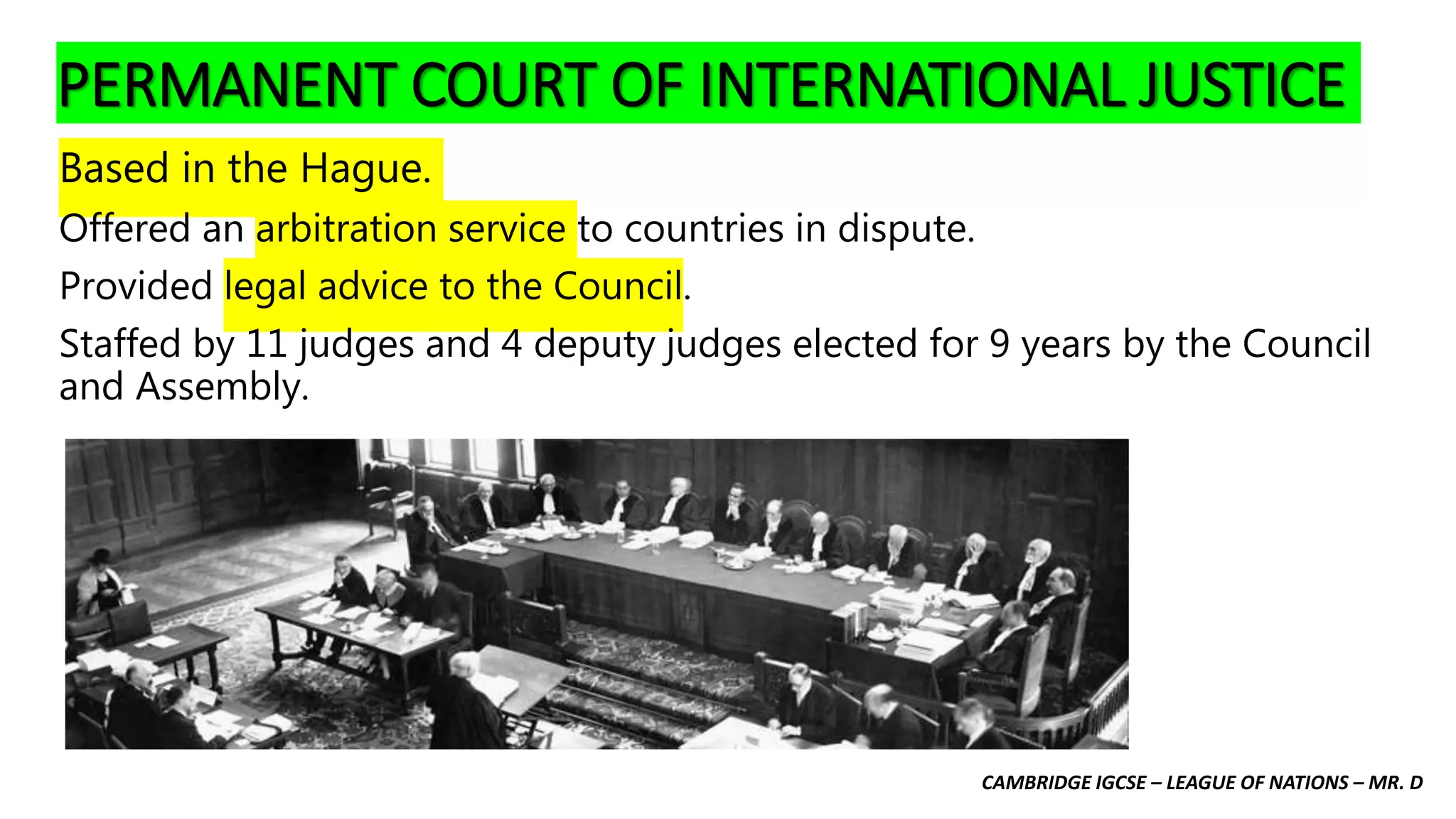 HISTORY IGCSE CONTENT - 20TH CENTURY OPTION - LEAGUE OF NATIONS: HOW ...