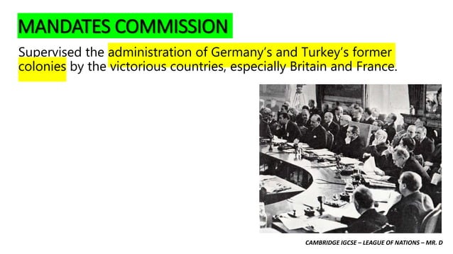 HISTORY IGCSE CONTENT - 20TH CENTURY OPTION - LEAGUE OF NATIONS: HOW ...