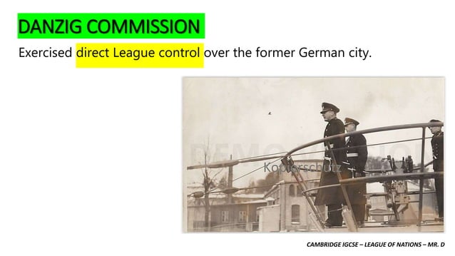 HISTORY IGCSE CONTENT - 20TH CENTURY OPTION - LEAGUE OF NATIONS: HOW ...