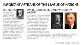 HISTORY IGCSE CONTENT - 20TH CENTURY OPTION - LEAGUE OF NATIONS: HOW ...