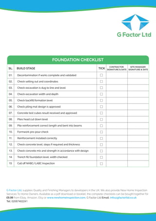 Foundation Checklist | PDF