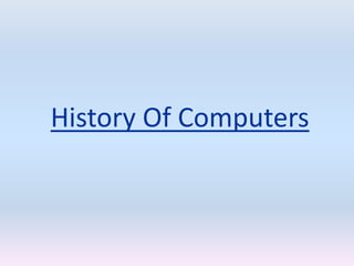 01. introduction to computer history - generation | PPT