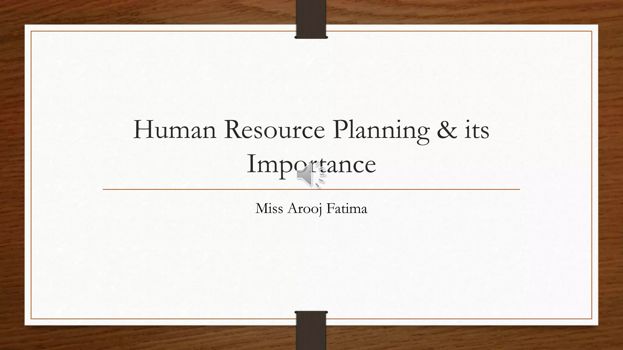 HRM (human resource management )planning and its importance | PPT