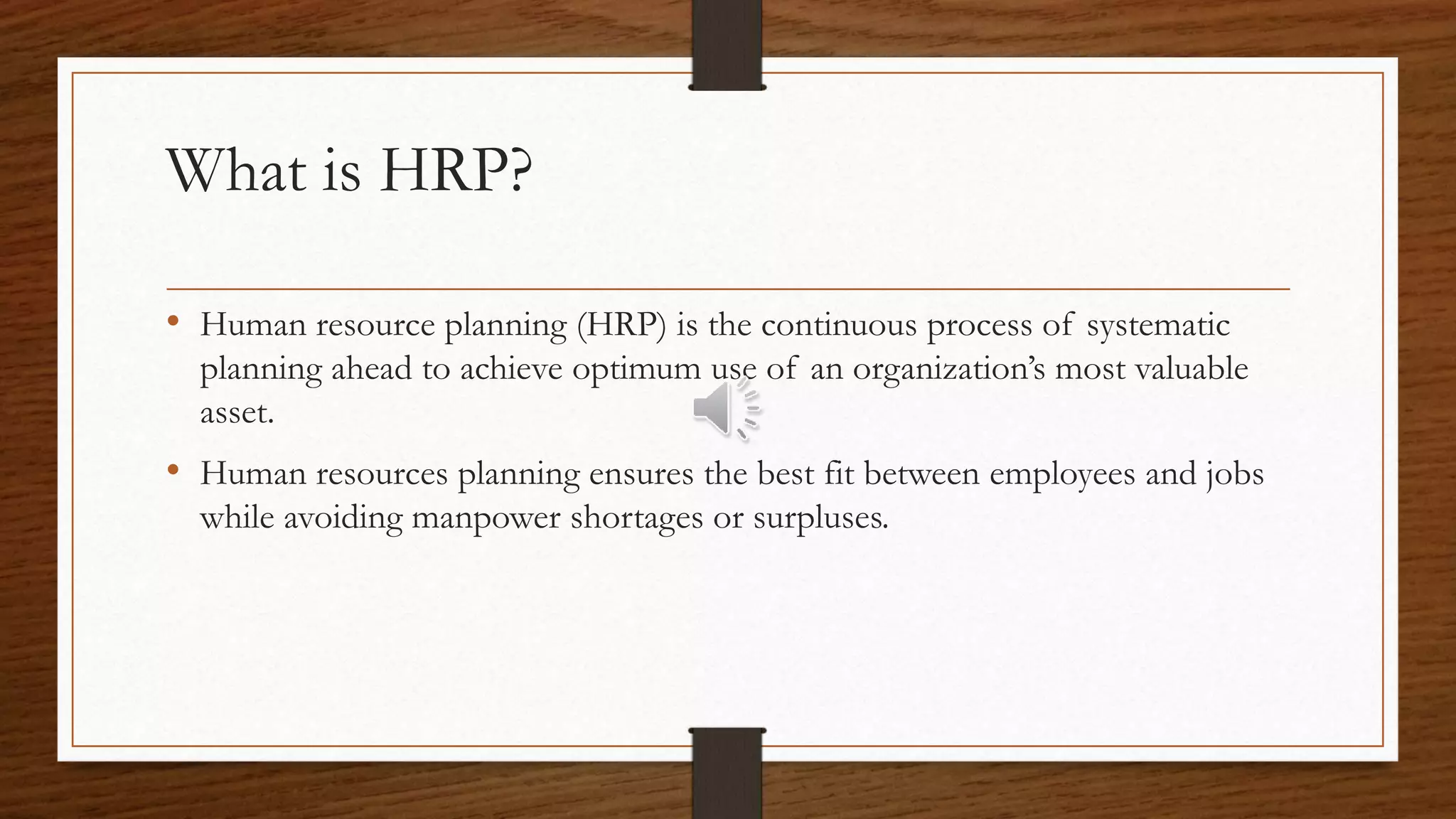 HRM (human resource management )planning and its importance | PPT