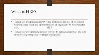 HRM (human resource management )planning and its importance | PPT