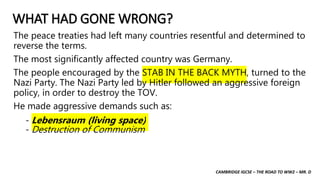 HISTORY IGCSE CONTENT - 20TH CENTURY OPTION - THE ROAD TO WW2 ...