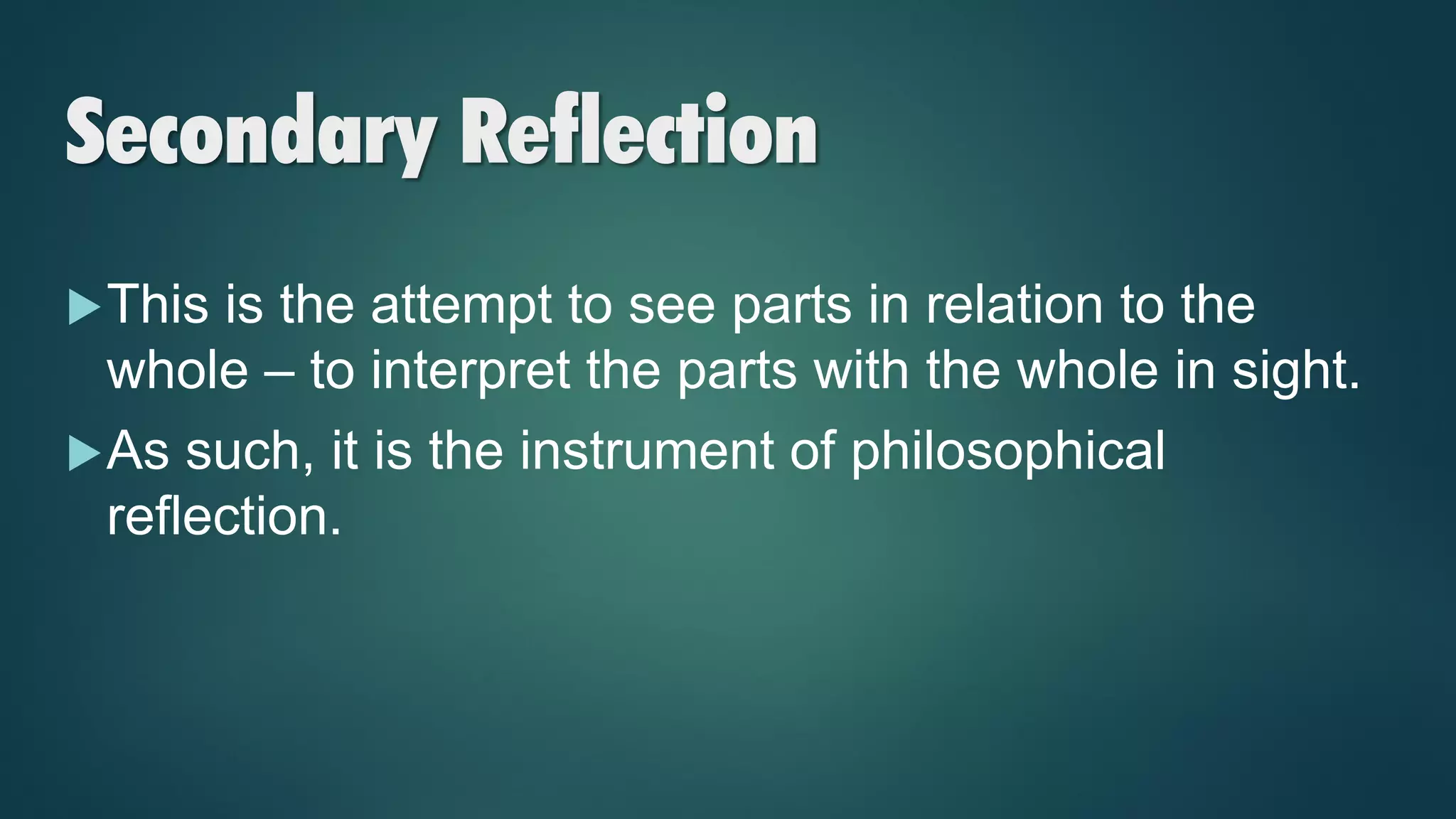 Philosophical Reflection | PDF