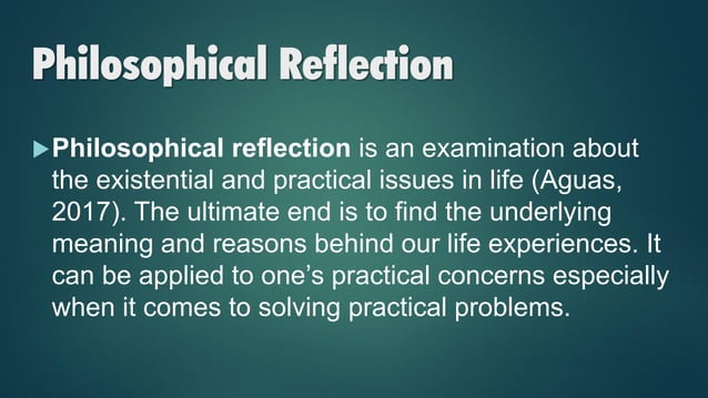 Philosophical Reflection | PDF