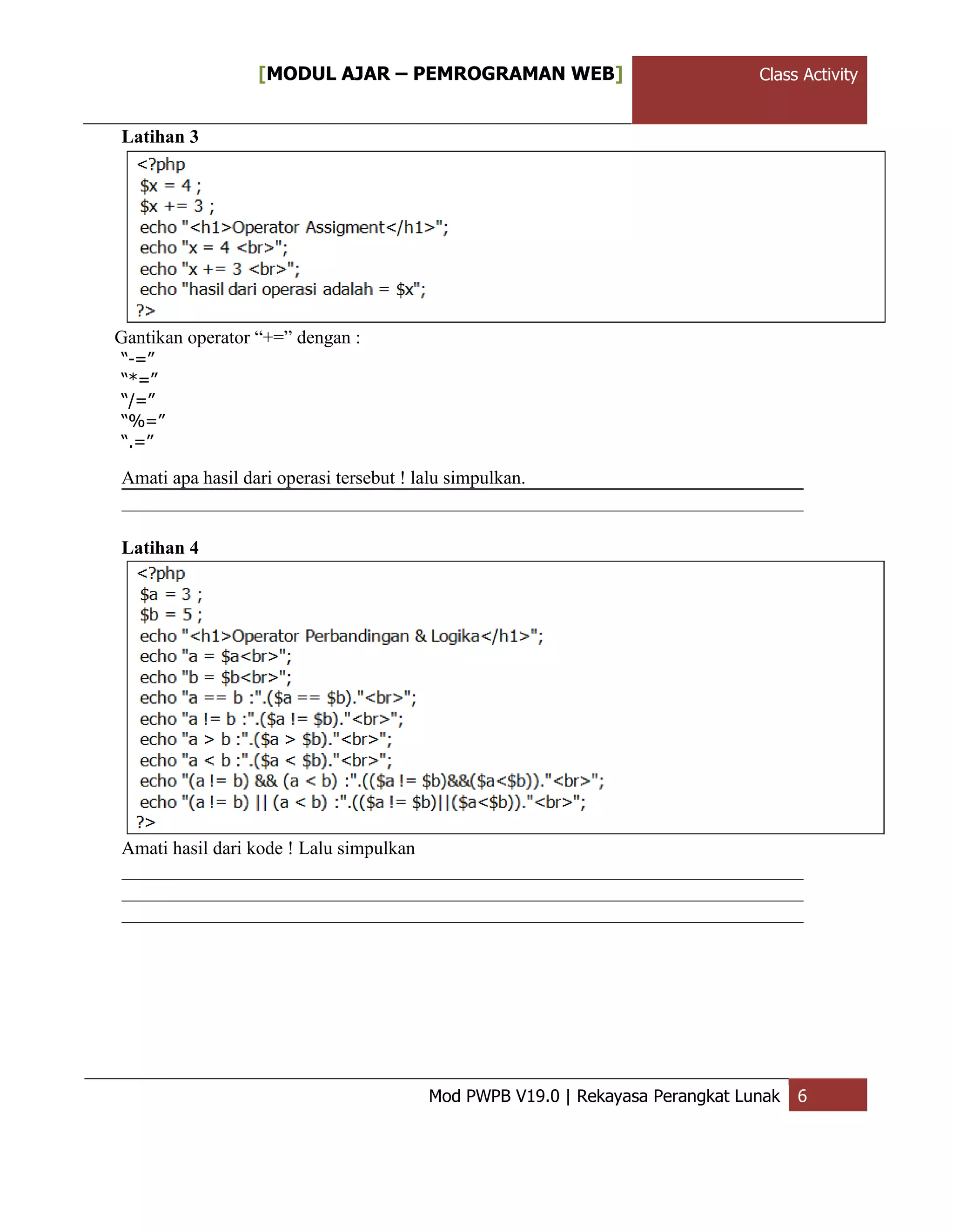 variabel dan tipe data PHP | PDF