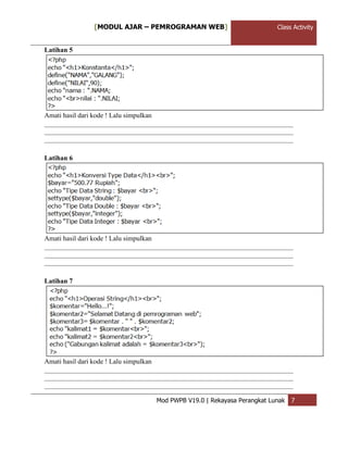 variabel dan tipe data PHP | PDF