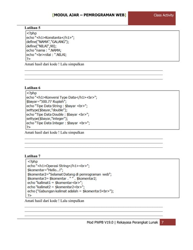 variabel dan tipe data PHP | PDF