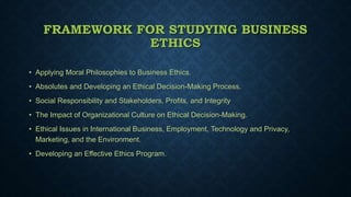 01. An overview of business ethics | PPTX