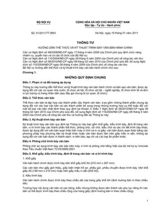 01 2011-tt-bnv- huong dan trinh bay van ban | PDF