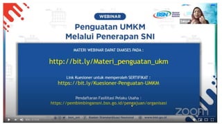 Penguatan UMKM Melalui Penerapan SNI | PPT