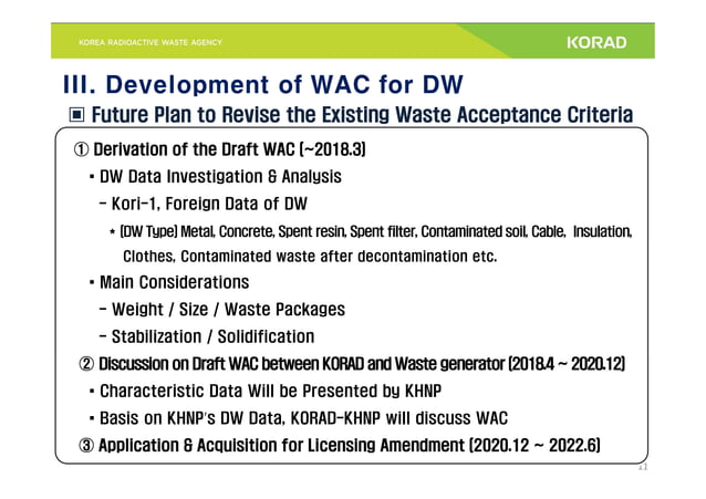 01 (2019.08.30) decommissioning waste management plan in korea(korad) | PPT
