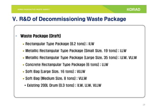 01 (2019.08.30) decommissioning waste management plan in korea(korad) | PDF