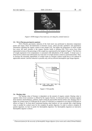 Characterization for the necessity of thermophilic biogas digester of tea waste and cooked waste ...