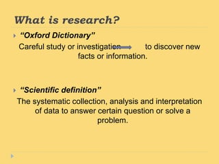01. introduction to research methods by Dr Rim Bougatfa | PPT