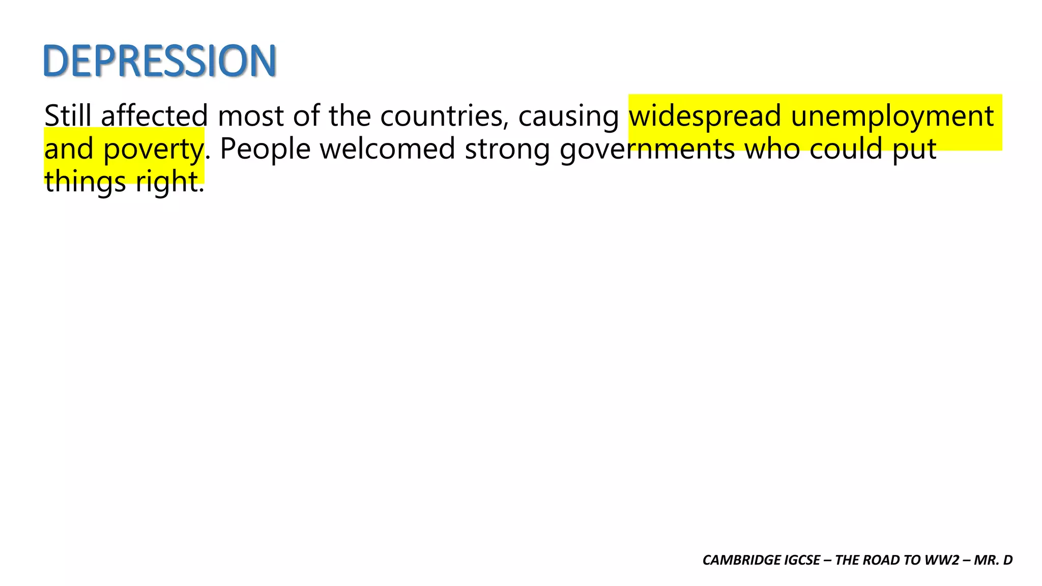 THE ROAD TO WAR 1939 - THE RISE OF THE DICTATORS | PPTX