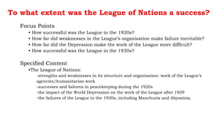REVISION LEAGUE OF NATIONS - CONTENT REVISION. | PPTX