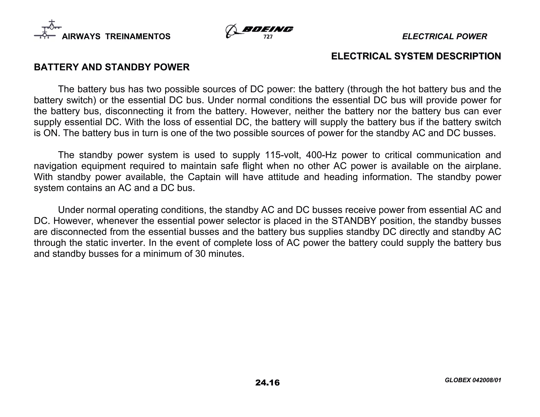 01. boeing 727 ata 24 - electrical power | PDF