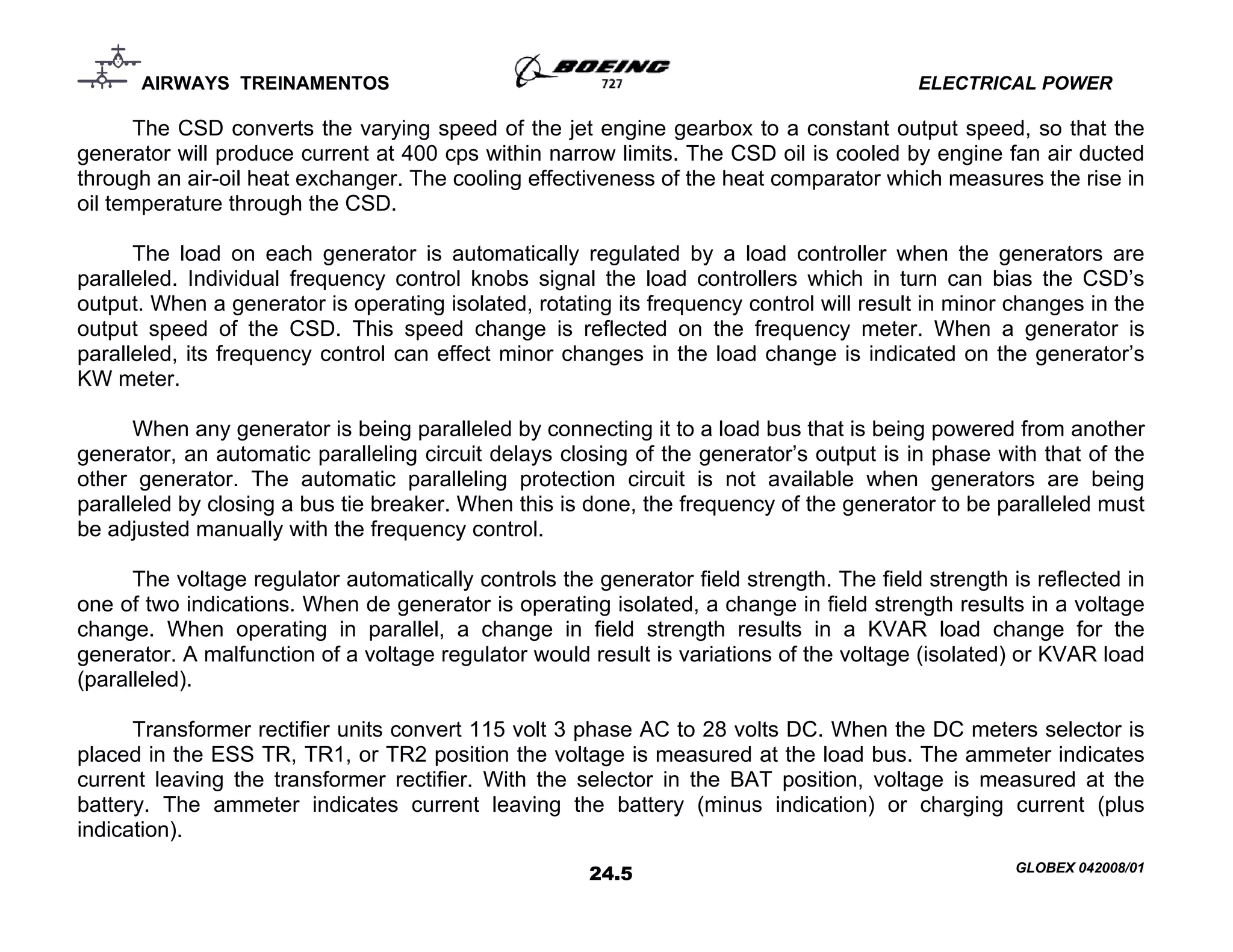 01. boeing 727 ata 24 - electrical power | PDF