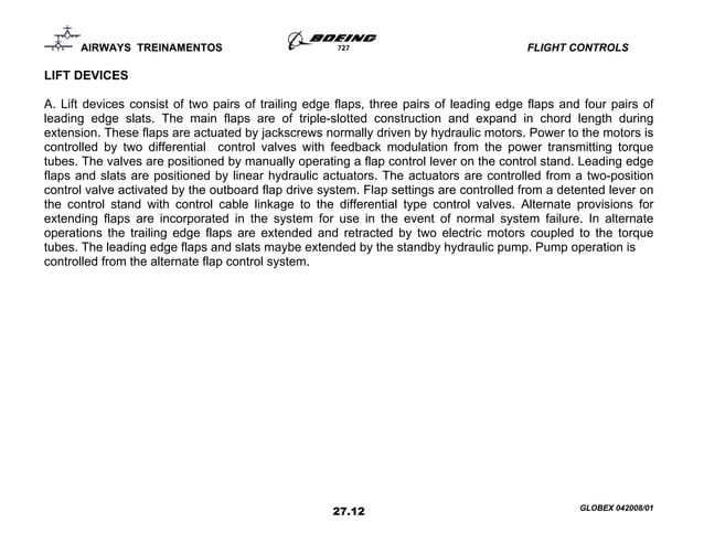 01. boeing 727 ata 27 - flight controls | PDF | Radio Control | Hobbies & Interests