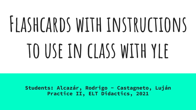 01. TP1: Flashcards with instructions | PDF