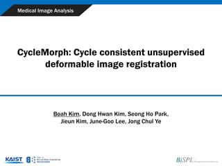 CycleMorph: Cycle consistent unsupervised deformable image registration | PDF