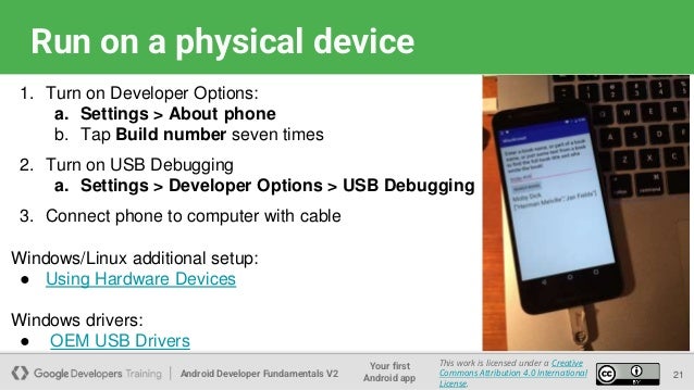Your First Android App Ppt