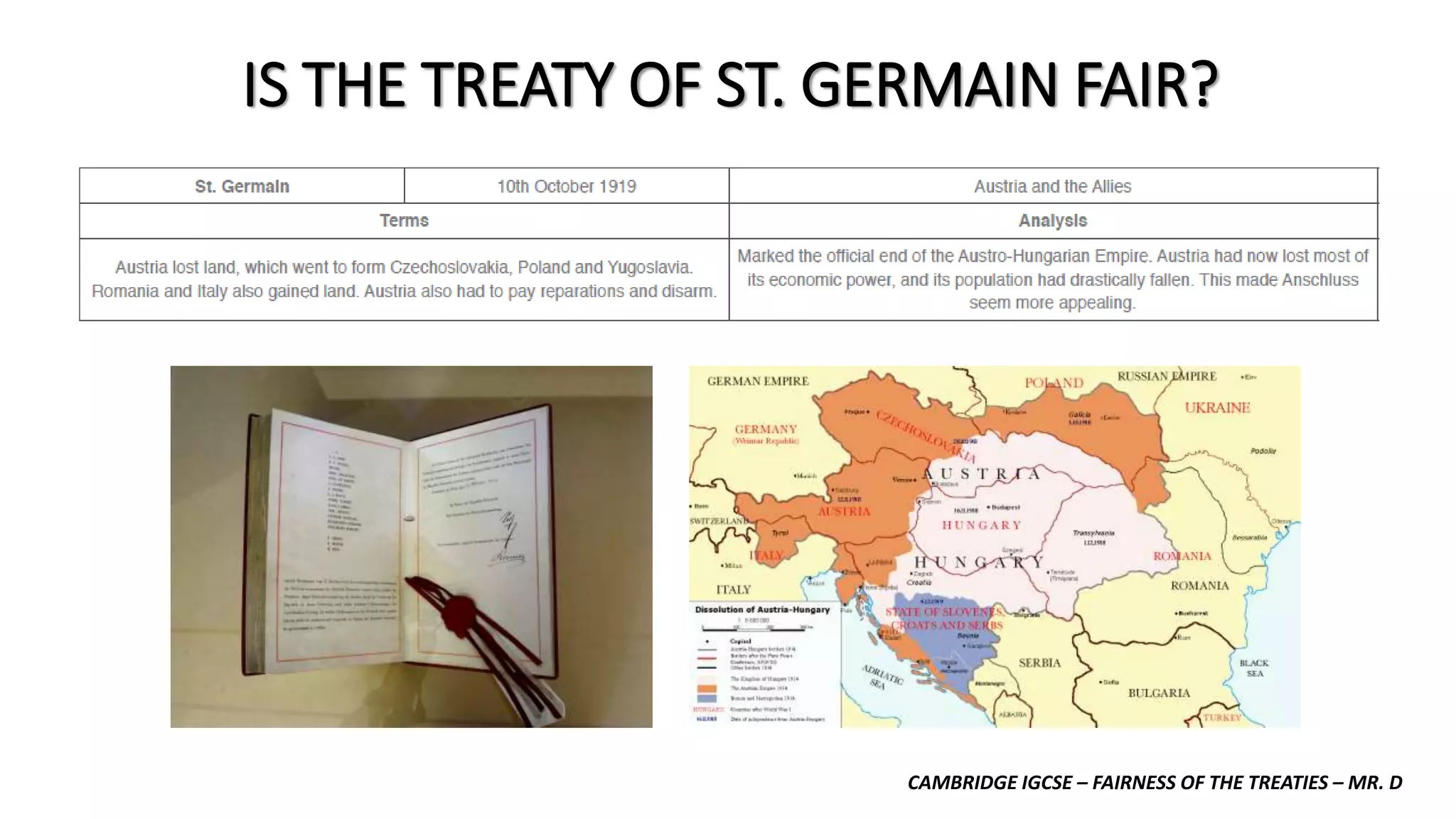 01. IGCSE HISTORY - PAPER 2: Revision Fairness of the Treaties.PPTX