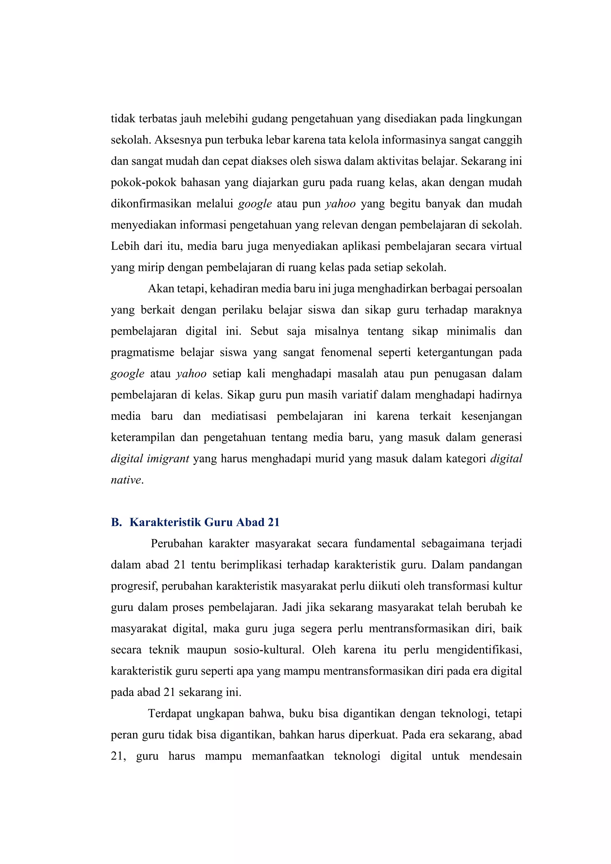 Karakteristik Guru dan Siswa Abad 21 | PDF
