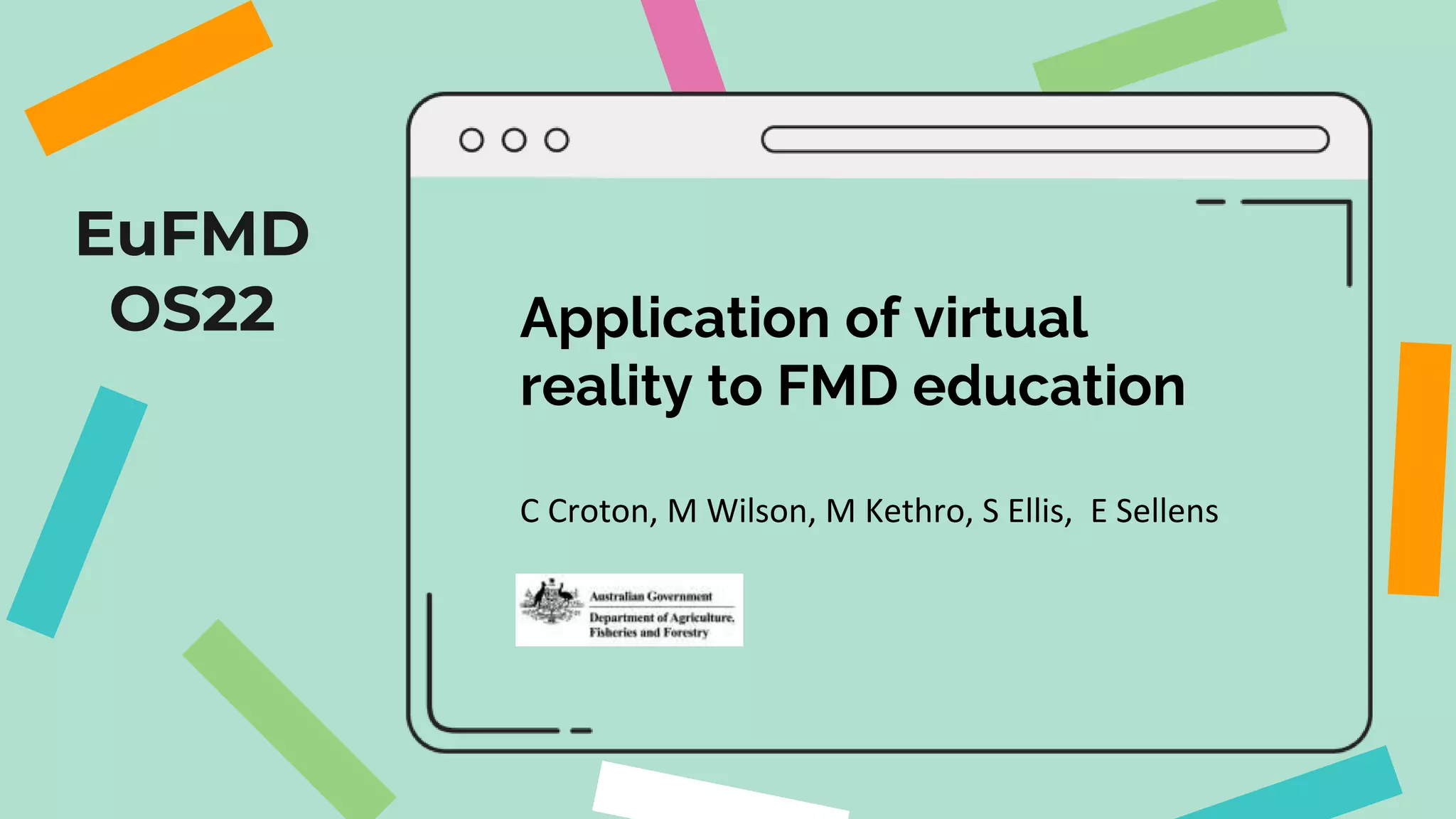 C. Croton - The application of virtual reality to FMD education | PPTX