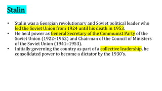 01. SOVIET CONTROL OF EASTERN EUROPE: Stalin | PPT
