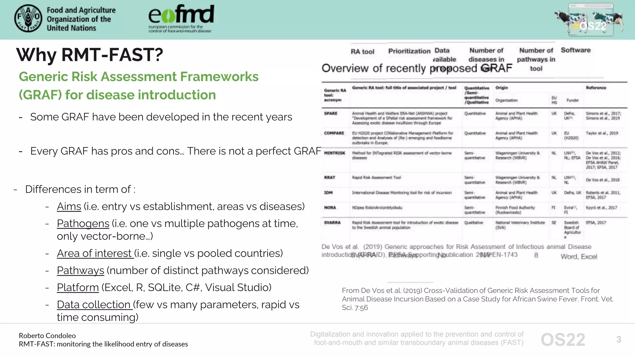 R. Condoleo - Risk monitoring tool for FAST diseases (RMT-FAST): a semi ...