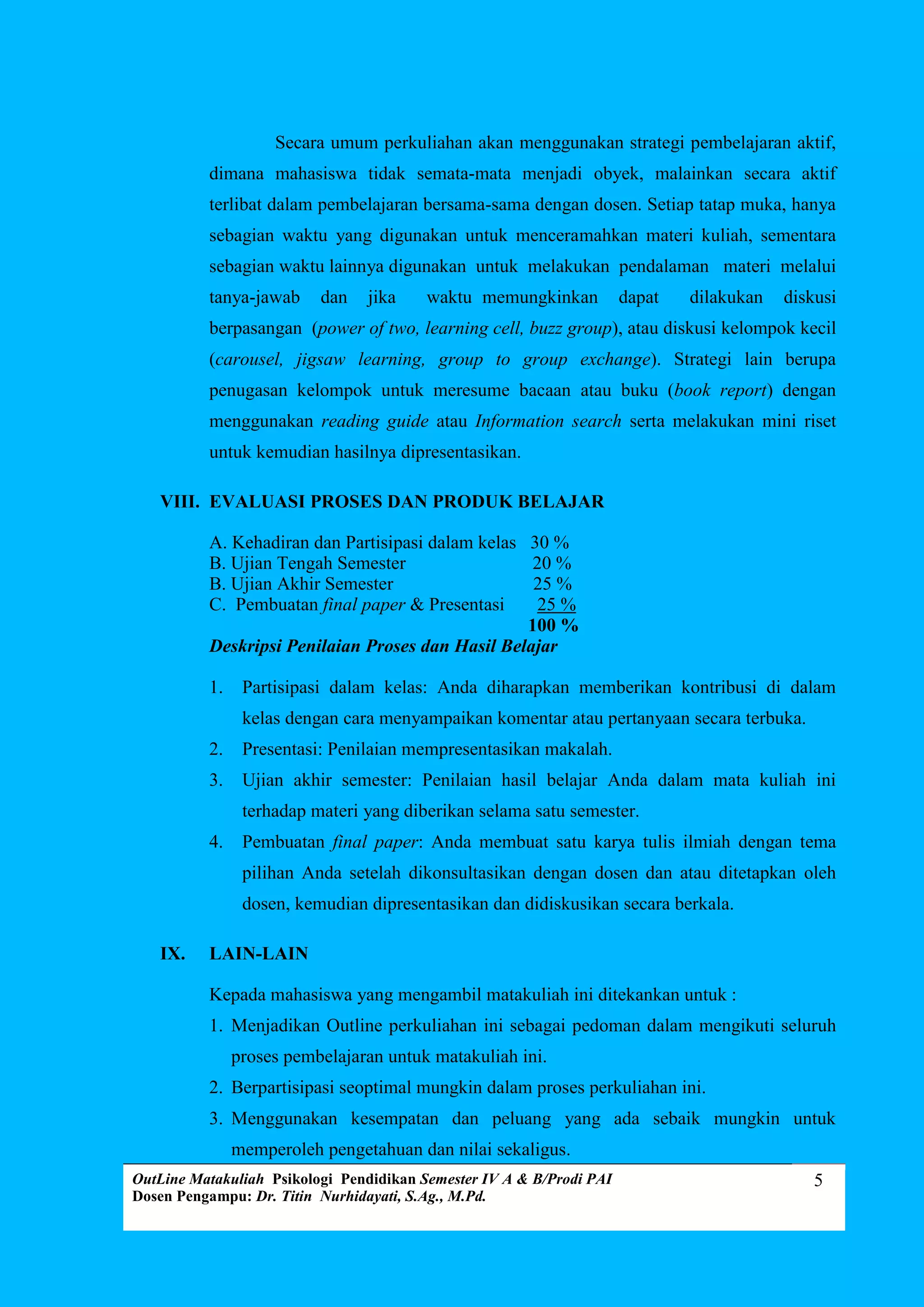 01. Outline Psikologi Pendidikan PAI UAS.DOC