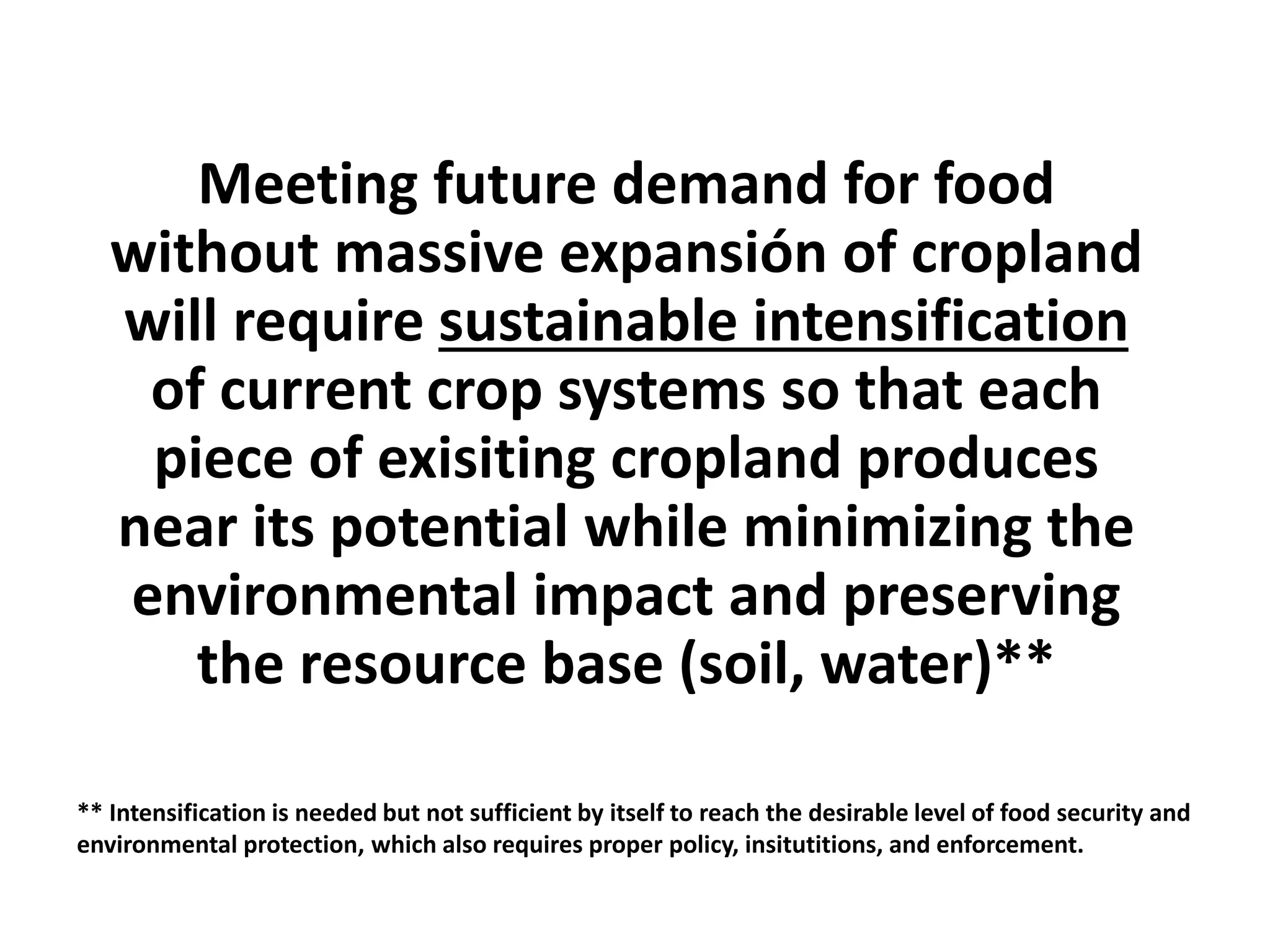Sustainable crop intensification: from concept to real world examples ...