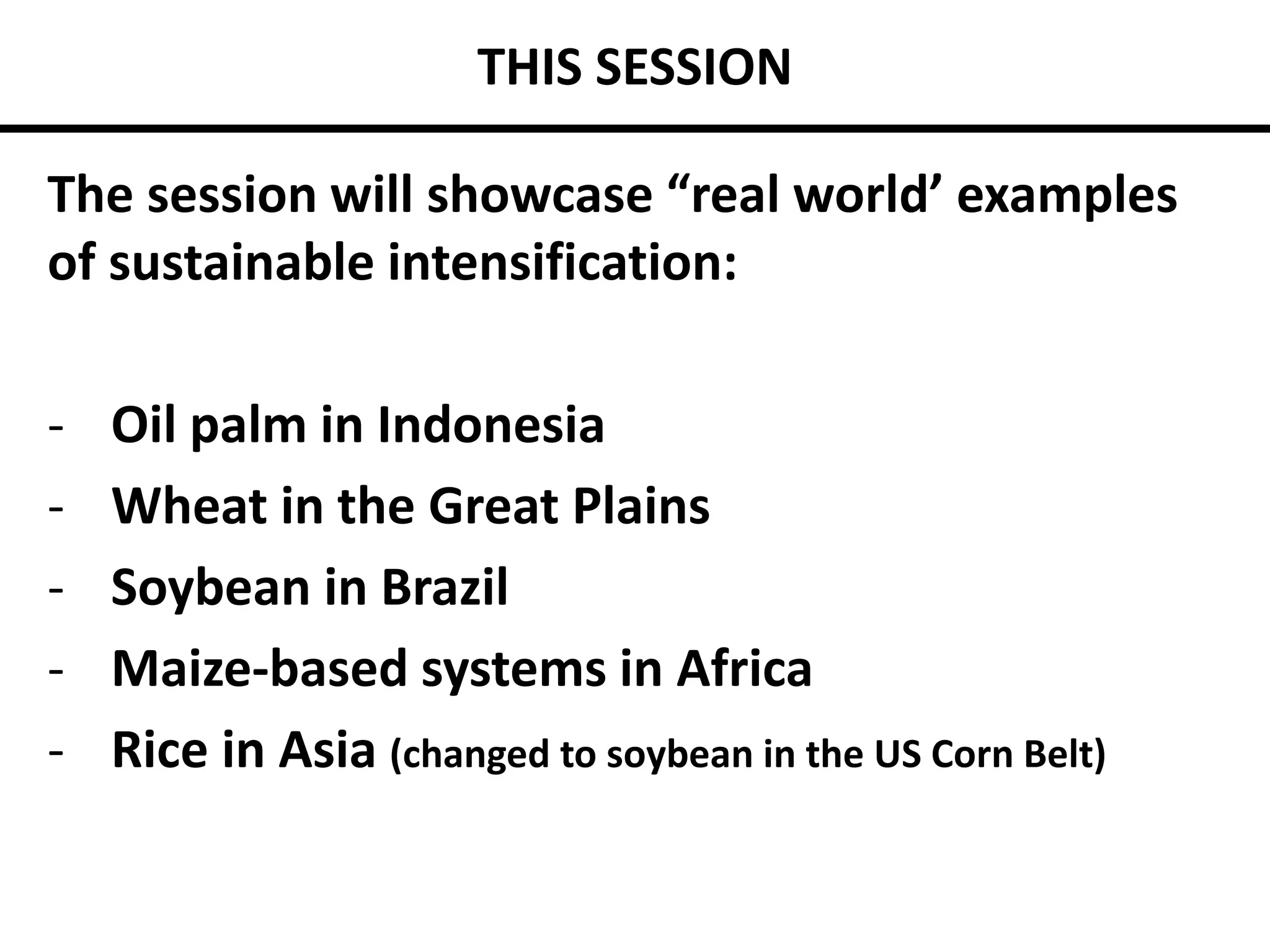 Sustainable crop intensification: from concept to real world examples ...