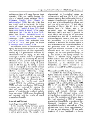 Artificial Neural Network (ANN) Modeling of Plasma and Ultrasound-assisted Air Drying of Cumin ...