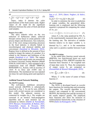 Artificial Neural Network (ANN) Modeling of Plasma and Ultrasound-assisted Air Drying of Cumin ...