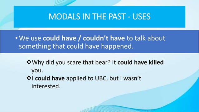 Modals in the past - Modals used to talk about the past.pptx