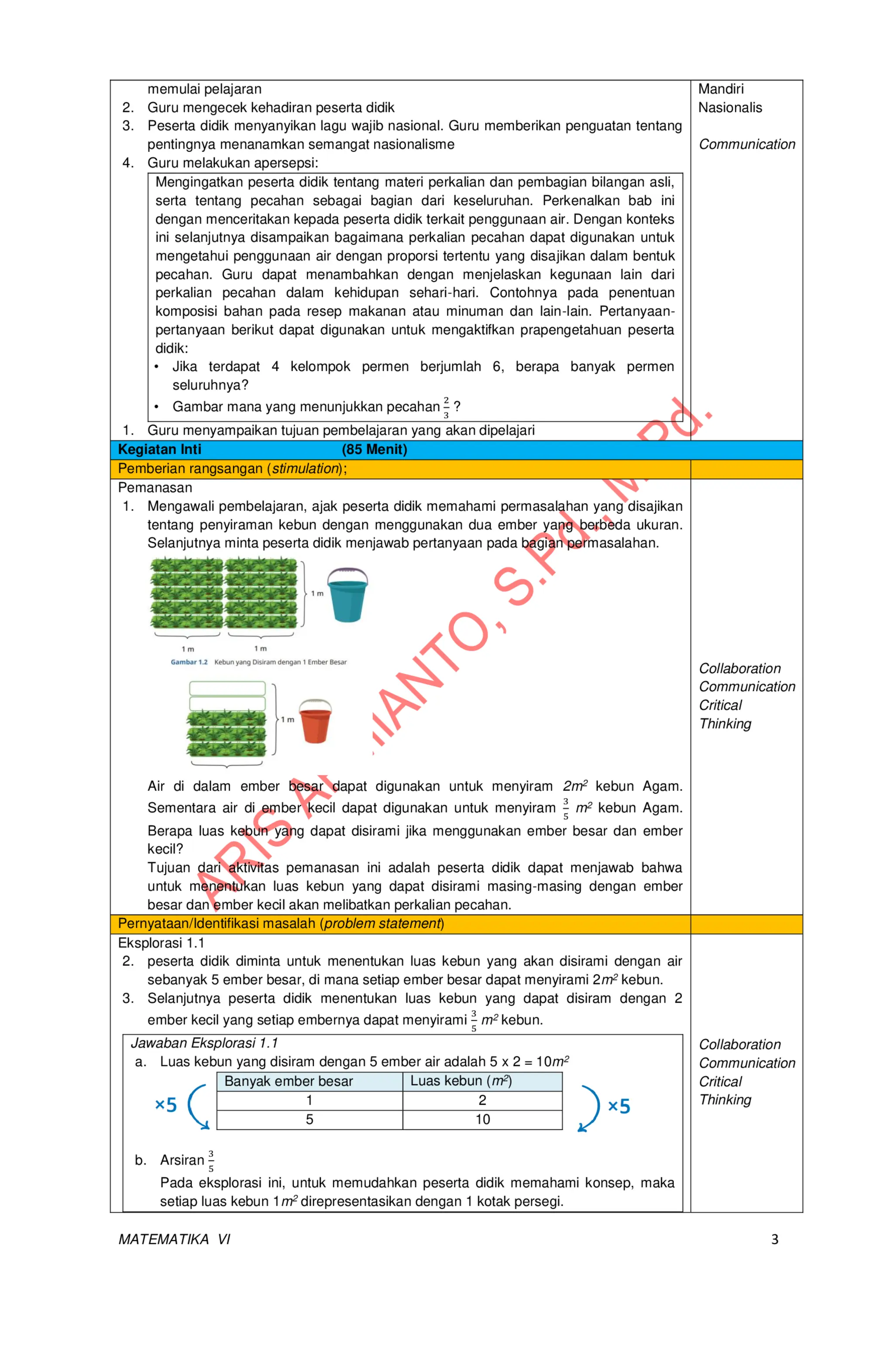 Modul Ajar Matematika Kelas 6 Kurikulum Merdeka Pdf