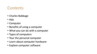 Introduction to Computers Detailed Notes | PPT