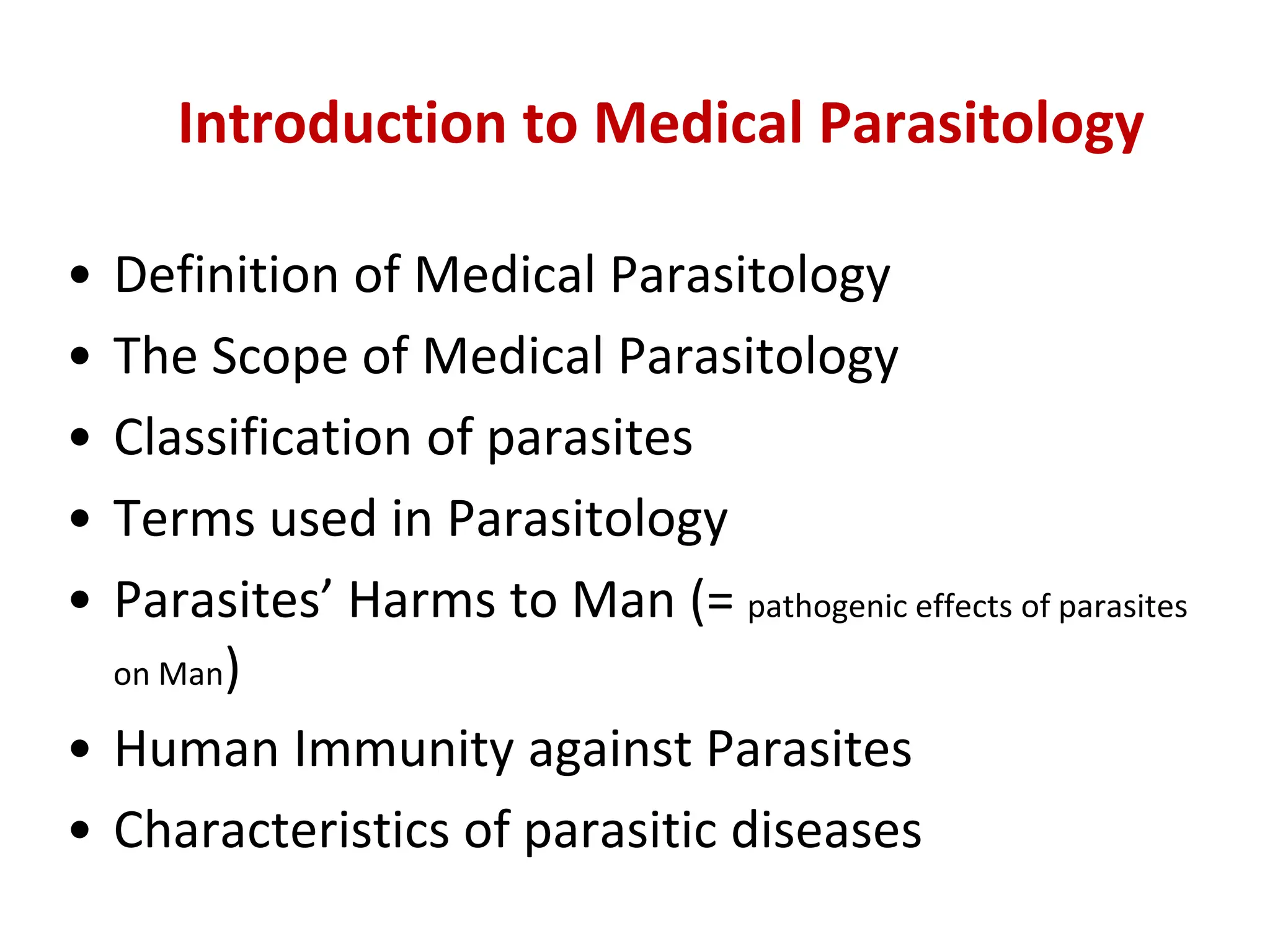 Introduction Parasitology. Parasites in the human body. | PPT