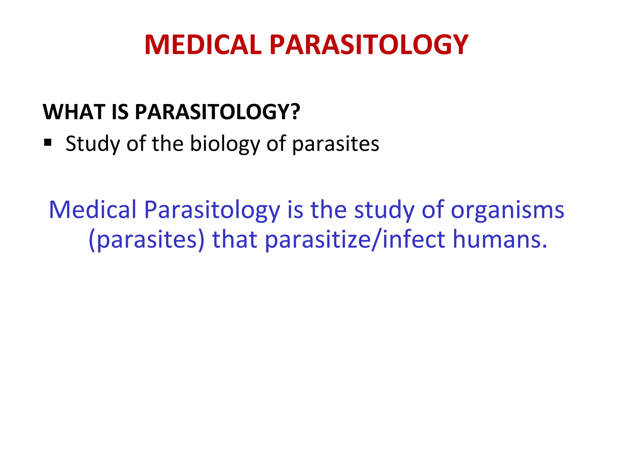 Introduction Parasitology. Parasites in the human body. | PPT