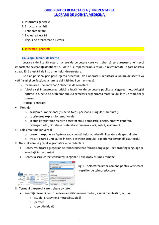 ghid pentru redactarea si prezentarea lucrarii de licenta | PDF