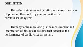 SEMINAR ON HEMODYNAMIC MONITORING ; INVASIVE AND NON INVASIVE | PPTX ...