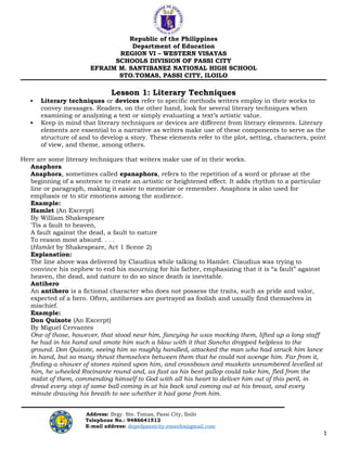 Different Literary Techniques (21st Century Literature) .docx